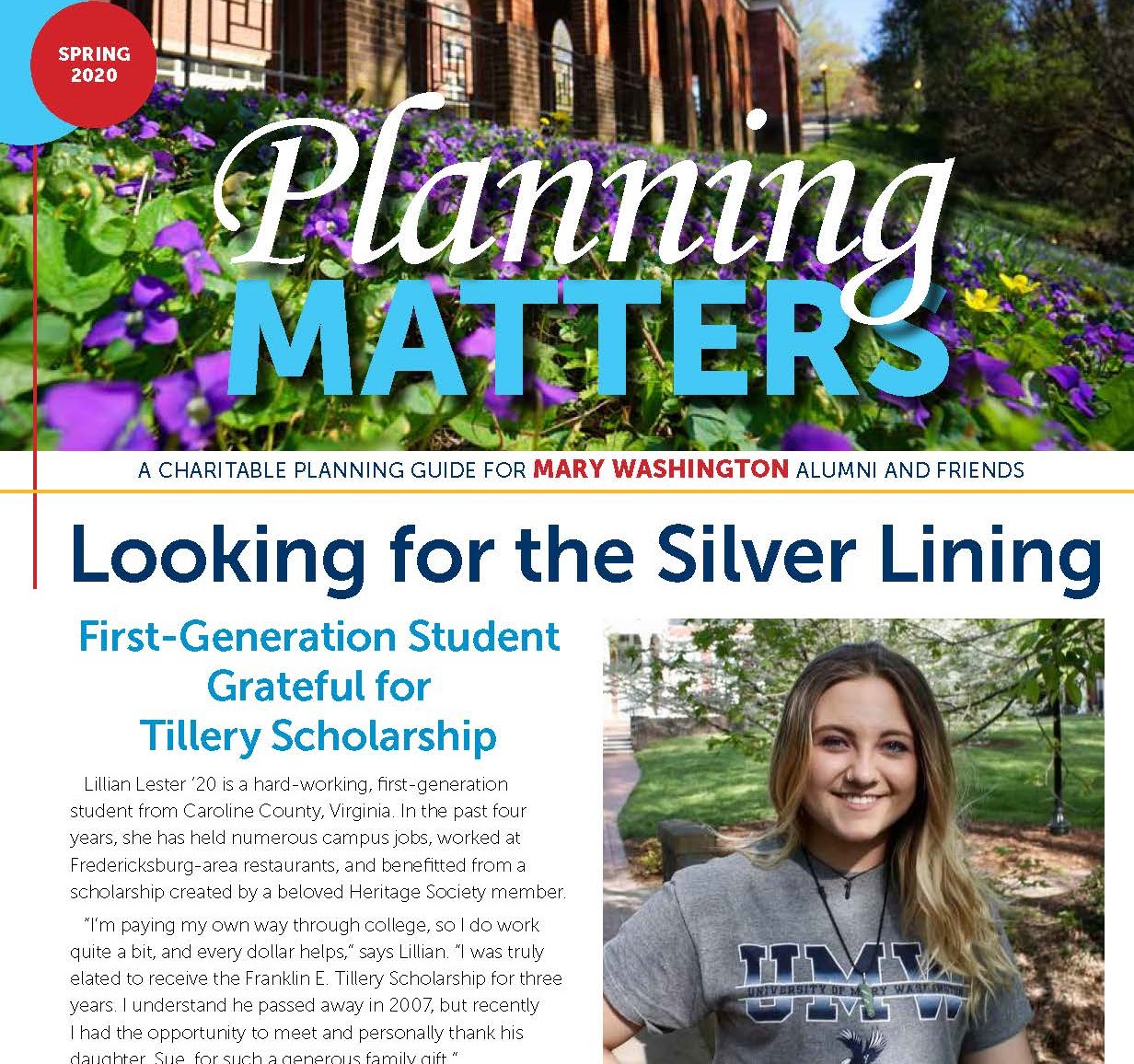 Planning Matters - Spring 2020 Edition - Giving to Mary Washington